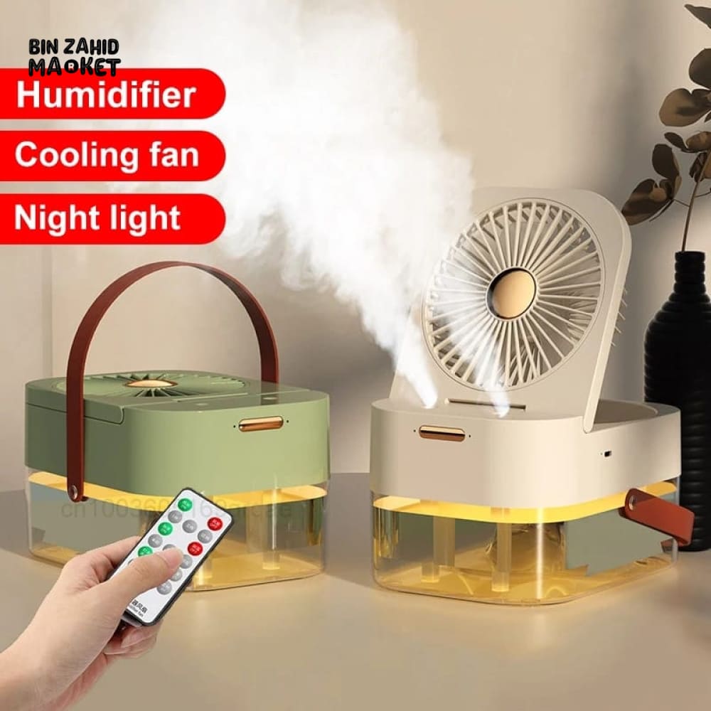 DUAL SPRAYER PORTABLE HUMIDIFIER FAN WITH LAMP