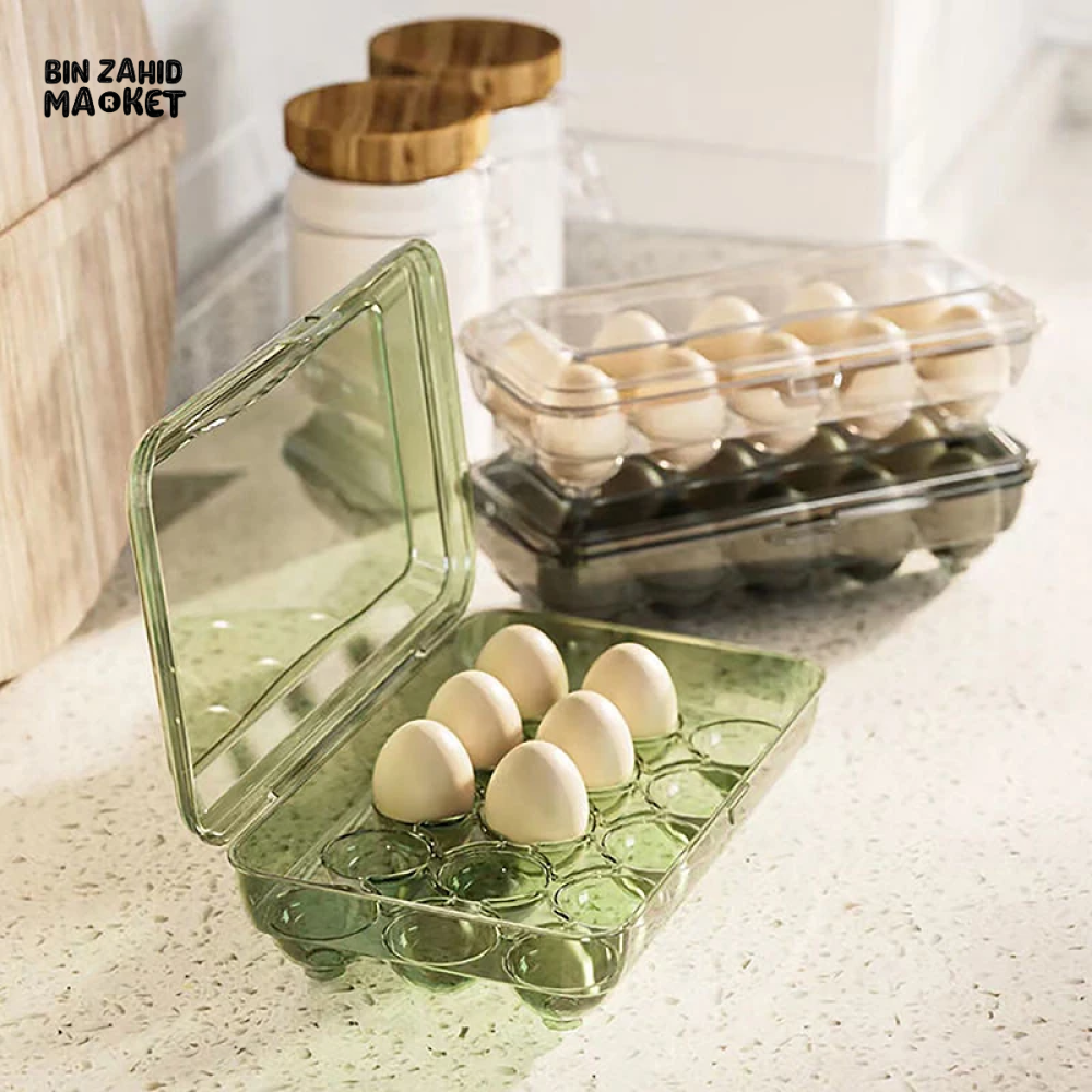 EGGS STORAGE BOX PLASTIC TRANSPARENT PORTABLE EGG FRESH-KEEPING CASE R
