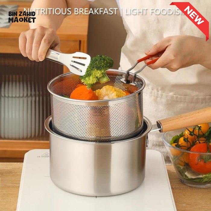 IMMACULATE 304 STAINLESS STEEL DEEP COOKER – ADVANCED OIL STRAINER DES