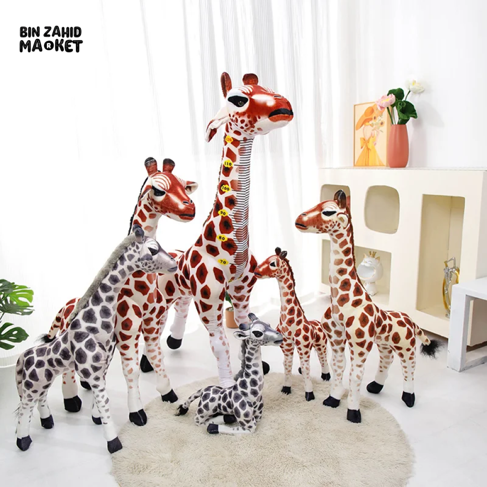 MADAGASCAR GIRAFFE & SIKA DEER STUFFED PLUSH TOY SOFT & CUDDLY ANIMAL