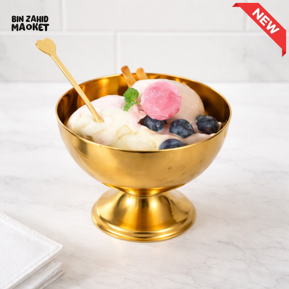 PREMIUM GOLD FOOTED DESSERT BOWL – LUXURY TABLE SERVING CUP