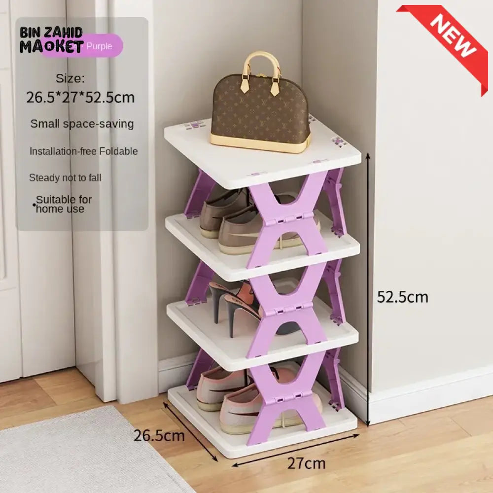 X-TYPE FOLDING SHOE STORAGE RACK 4 LAYER HEAVY QUALITY – SIMPLE MULTI-